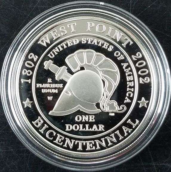 2002 US Military Academy Bicentennial Commemorative Coin Proof Silver ...