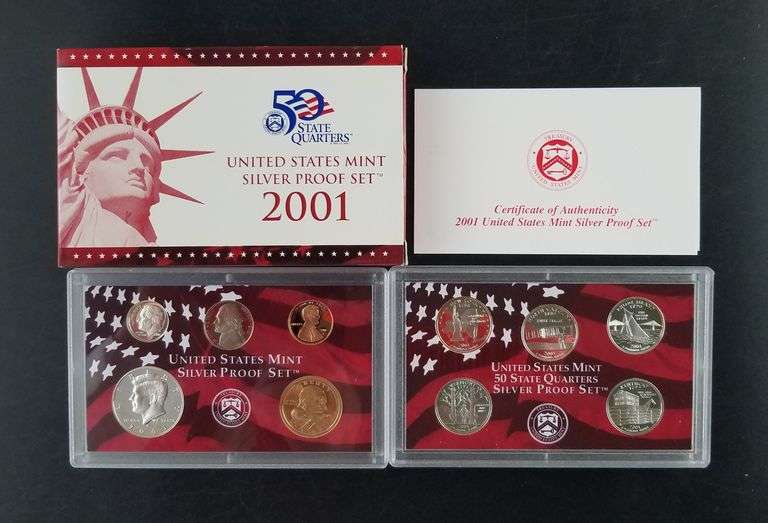 (4) 2001 US Mint Silver Proof Sets - Adam Marshall Land & Auction, LLC