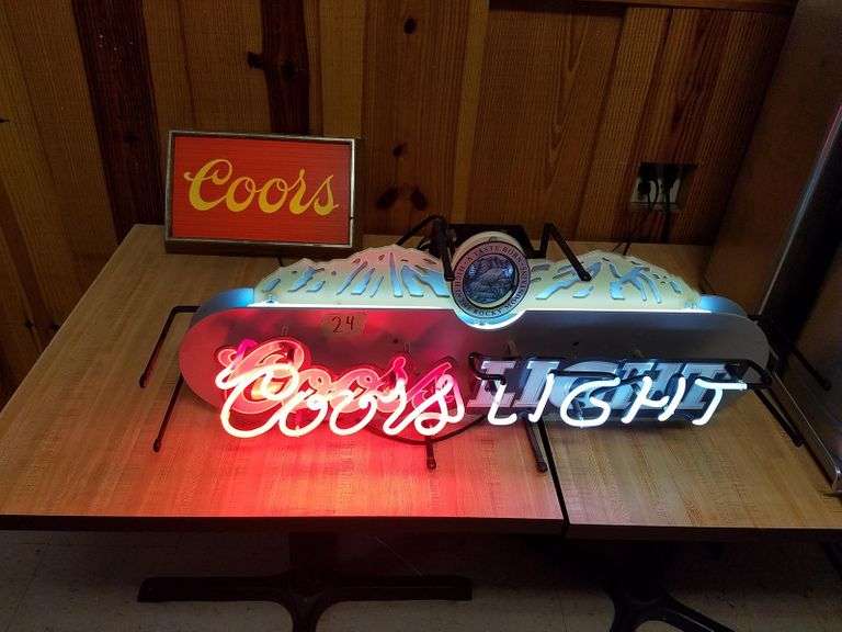 Coors Lighted Neon Sign 33"x12" plus lighted Coors sign, both work ...
