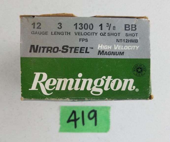 Remington High Velocity Magnum Nitro-Steel - 12 GA, 3", BB Shot (1 X 25 ...