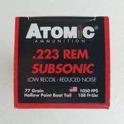 Atomic Ammunition 223 Rem Subsonic - 77 Gr HP Boat Tail (2 X 50) - Adam ...