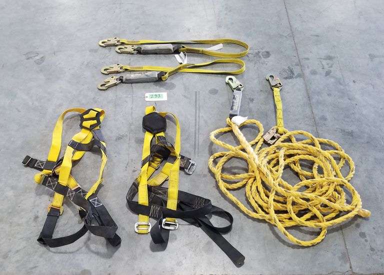 (2) Guardian Safety Harnessses, 50' Vertical Lifeline & (2) 48" Shock ...