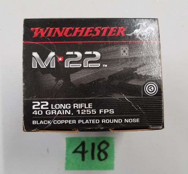Winchester M22 - 22 LR - 40 Gr Black Copper Plated Round Nose (1 X 500 ...