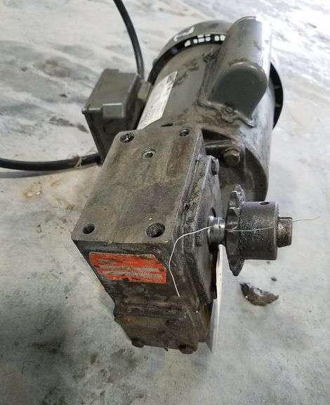 (2) Electric Motors W/Gear Boxes - (1) Baldor 3/4 HP, 1725 RPM & (1 ...