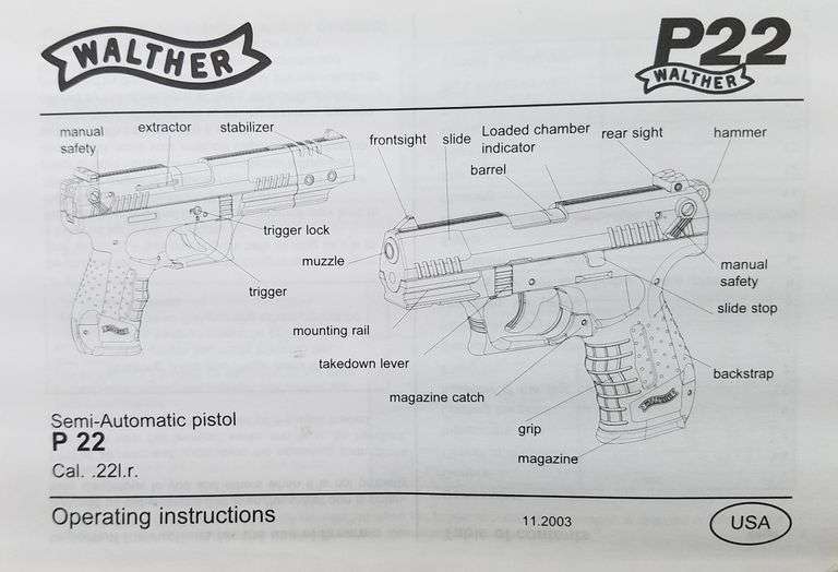 Walther Model P22 Pistol - 22 LR - SN: L082569 - Adam Marshall Land ...