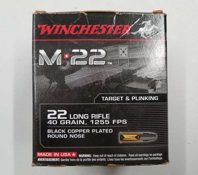 Winchester M22 - 22 LR - 40 Gr Black Copper Plated Round Nose (1 X 500 ...