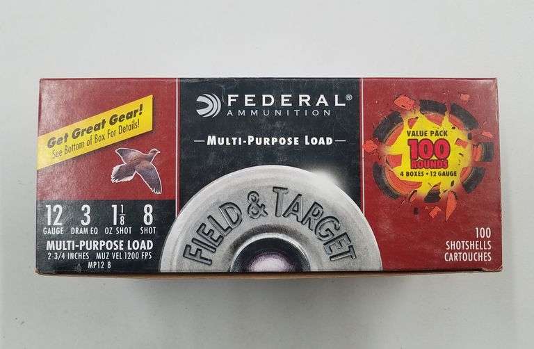 Federal Multi-Purpose Load - 12 GA, 2-3/4", 8 Shot (4 X 25 = Case Of ...