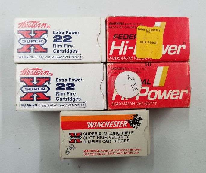 Assorted 22 LR No. 12 Shot - Western Super-X (2 X 50) + Winchester ...