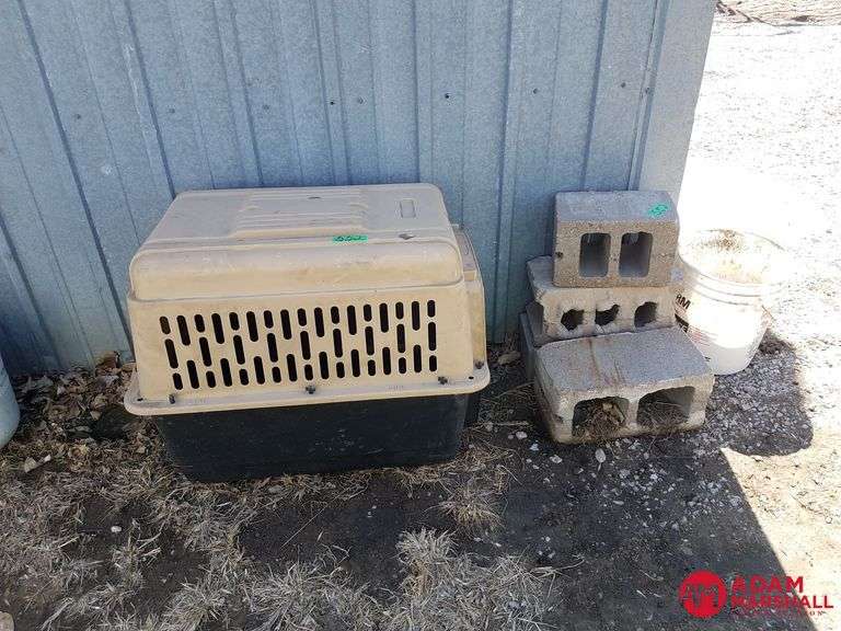 Cement Blocks & Dog Carrier - Adam Marshall Land & Auction, LLC