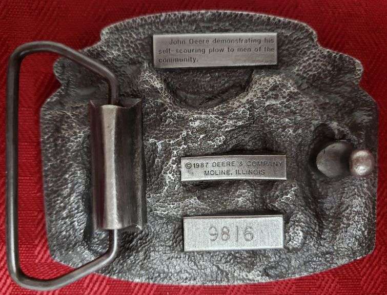 (3) John Deere Belt Buckles:2 unmarked and (1) 1987 #9816 - Adam ...