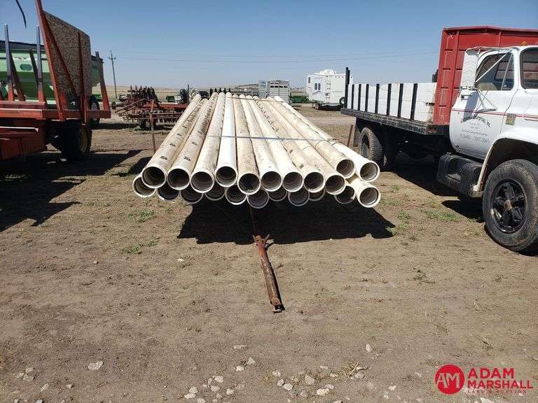 660FT 8" Gated PVC Pipe & Pipe Trailer - Adam Marshall Land & Auction, LLC