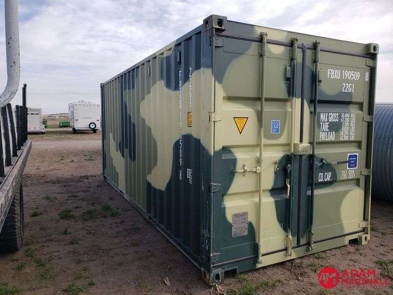 20FT Camo Shipping Container - Adam Marshall Land & Auction, LLC