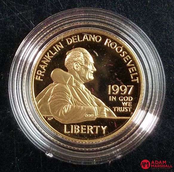 1997 Franklin Delano Roosevelt Memorial Commemorative Coin Proof Gold ...