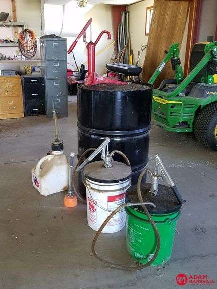 Universal Tractor Hydraulic Fluid (Approx 1/3 full 55 Gal Drum) W/Pump ...
