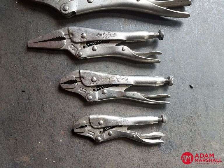 6 Pair Irwin Vise Grips - Adam Marshall Land & Auction, LLC