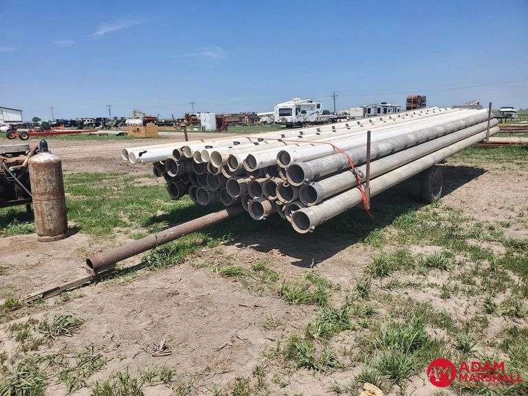 (51) Lengths 30FT 8" & 6" PVC/Aluminum Pipe w/ Pipe Trailer - Adam ...