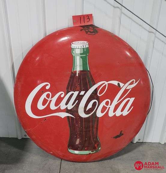 Antique Vintage Coca-Cola sign 37" - Adam Marshall Land & Auction, LLC
