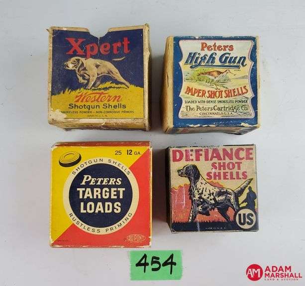 (4)Assorted EMPTY Vintage Shotshell Boxes - Adam Marshall Land ...
