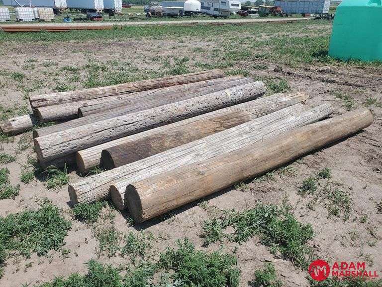 (17) 10FT Used Fence Posts - 8"-9" Diameter - Adam Marshall Land ...