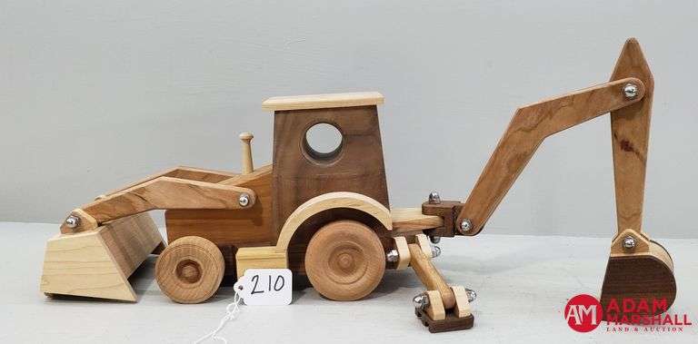 Handmade wooden backhoe with movable parts - Adam Marshall Land ...
