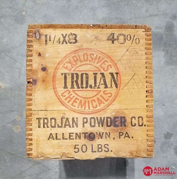 (2) Vintage Wooden Explosives Crates - DuPont & Trojan - Adam Marshall ...