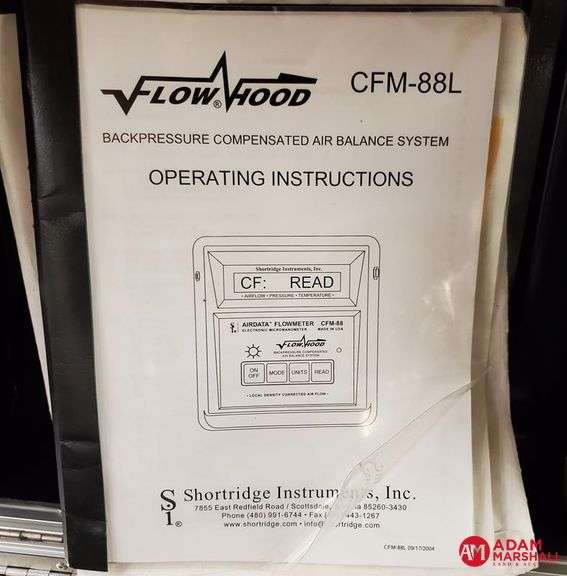 Shortridge Instruments Flow Hood Backpressure Compensated Air Balance ...