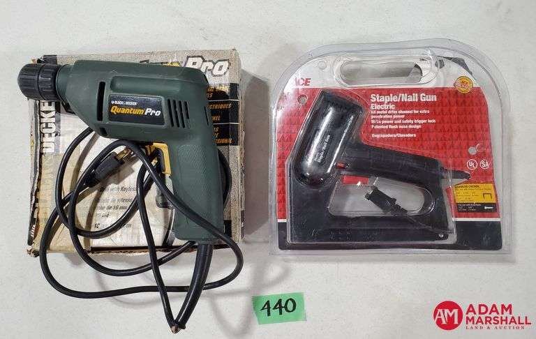 Black & Decker QuantumPro 3/8" Corded Drill & Ace Corded Staple/Nail ...