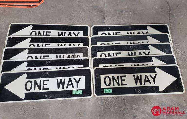 (10 One Way signs *stock photo:actual condition of signs will vary ...