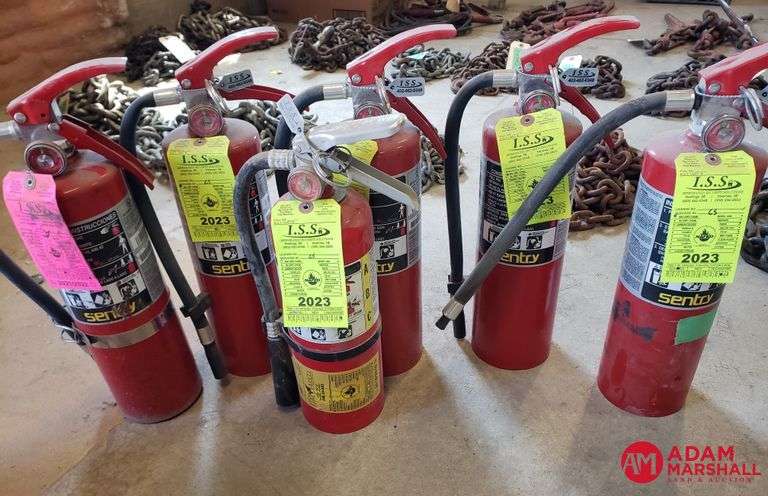 (6) Assorted Sentry Fire Extinguishers - Adam Marshall Land & Auction, LLC