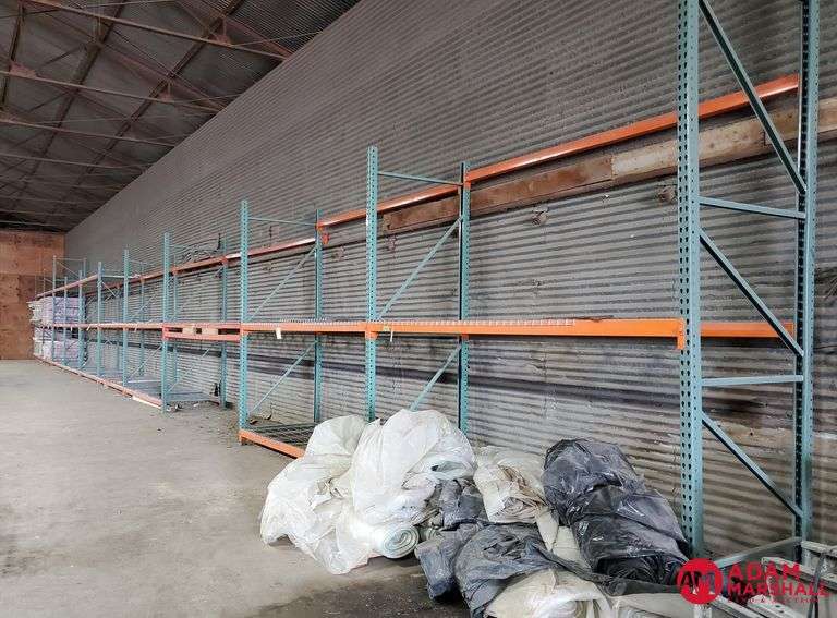 (10) Connected Pallet Rack Sections W/Wire Decking - Each Section 123 ...