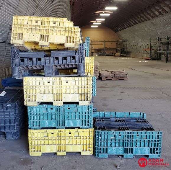 (6) Folding Bulk Shipping Containers - 30" X 32" X 25" - Adam Marshall ...