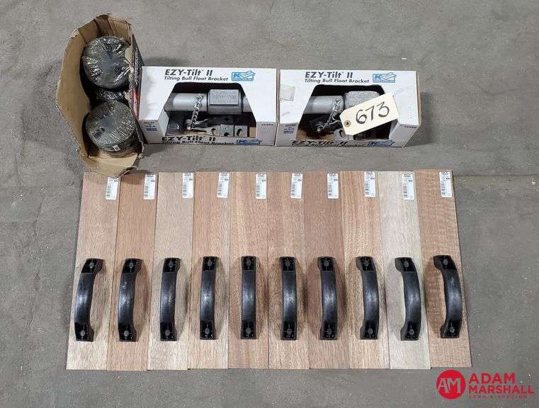 Assorted Concrete - (10) 18" Wood Floats, (2) EZY-Tilt Tilting Bull ...