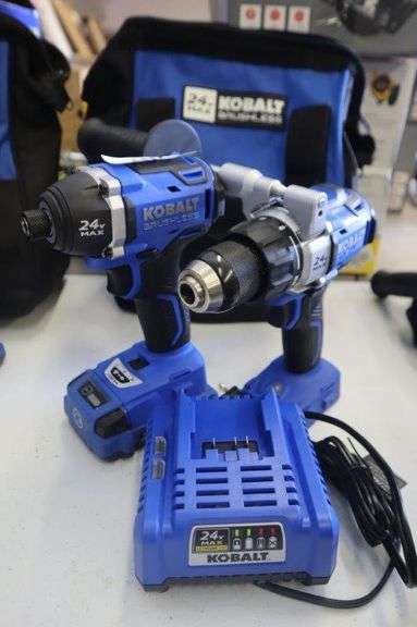 Kobalt 24V Impact & Hammer Drill Kit w/ 1 Battery & Charger - Matthews Auctioneers