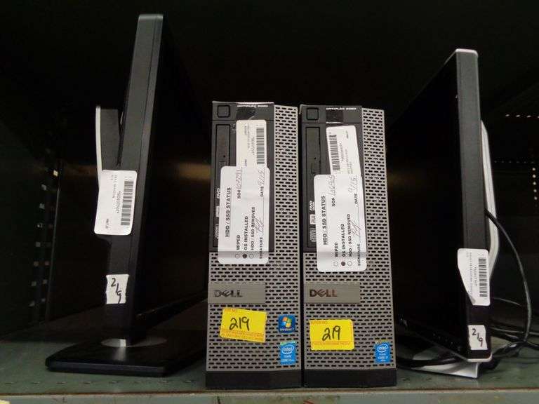 2 -DELL OPTIPLEX 9020 W/MONITORS - Matthews Auctioneers
