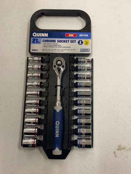 Quinn 21pc Chrome Socket Set - Matthews Auctioneers