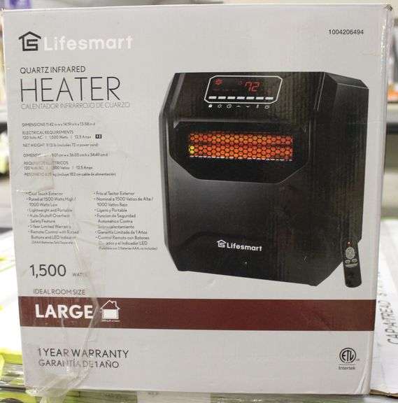 1500Watts Quart Infrared Heater - Open Box - Matthews Auctioneers