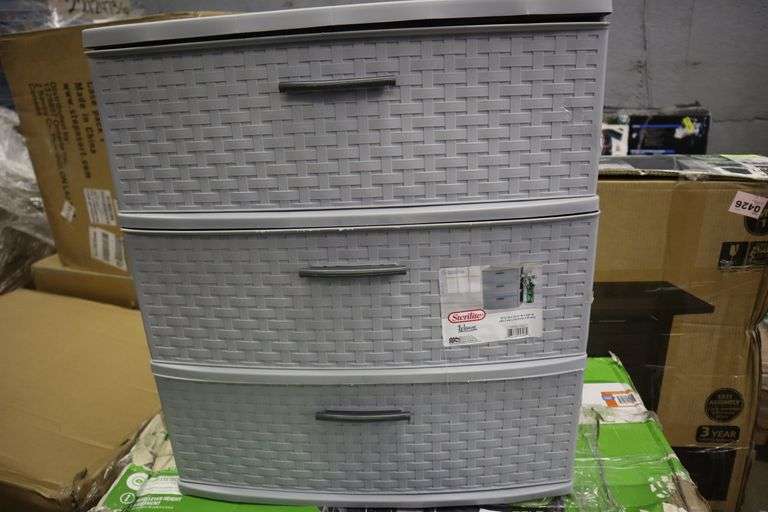Sterilite 3 Drawer Wide Weave Tower Matthews Auctioneers