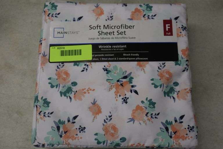 Mainstays full size soft microfiber sheet set - Matthews Auctioneers
