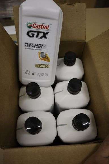 Case of 6 Castrol GTX 20W-50 Motor oil - Matthews Auctioneers