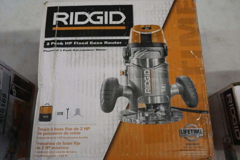 Ridgid 2 peak HP Fixed Base Router - Matthews Auctioneers