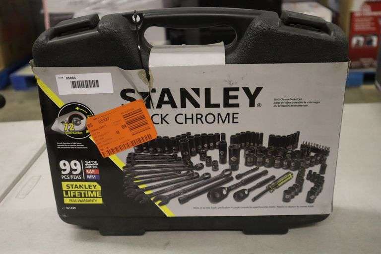 Stanley 99 pc black chrome socket set - Matthews Auctioneers