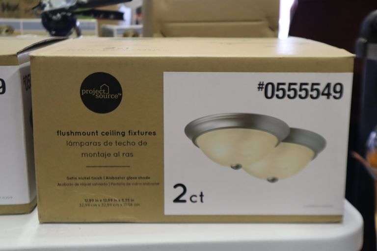 Project Source 2 count Flushmount Ceiling Fixtures - Matthews Auctioneers