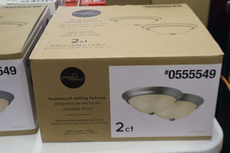 Project Source 2 count Flushmount Ceiling Fixtures - Matthews Auctioneers