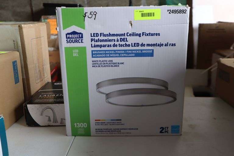 Project Source 2 count LED Flushmount Ceiling Fixtures - Matthews Auctioneers