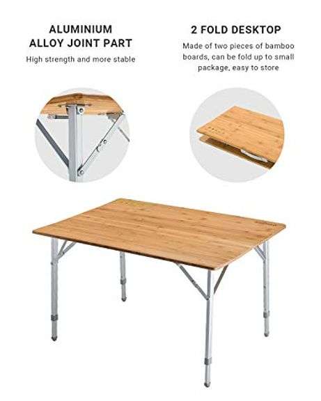 Heavy Duty Adjustable legs Camp Table - Matthews Auctioneers