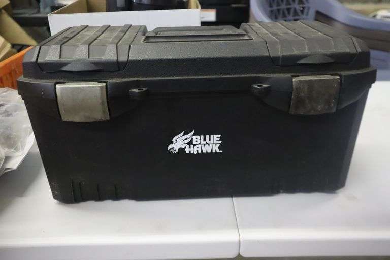Blue Hawk plastic tool box - Matthews Auctioneers