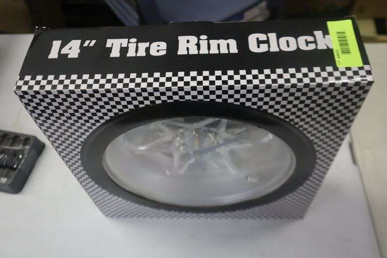 14" Tire Rim Clock - Matthews Auctioneers
