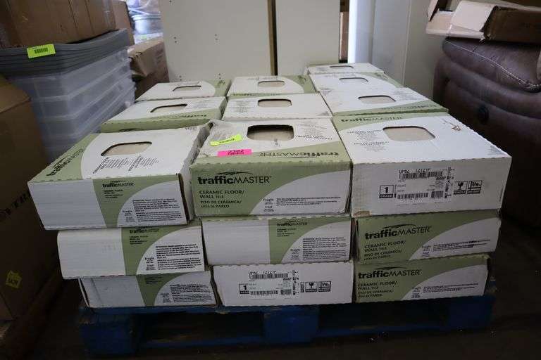 34 boxes of TrafficMaster Laguna Bay 12"x12" Cream Ceramic Floor and ...