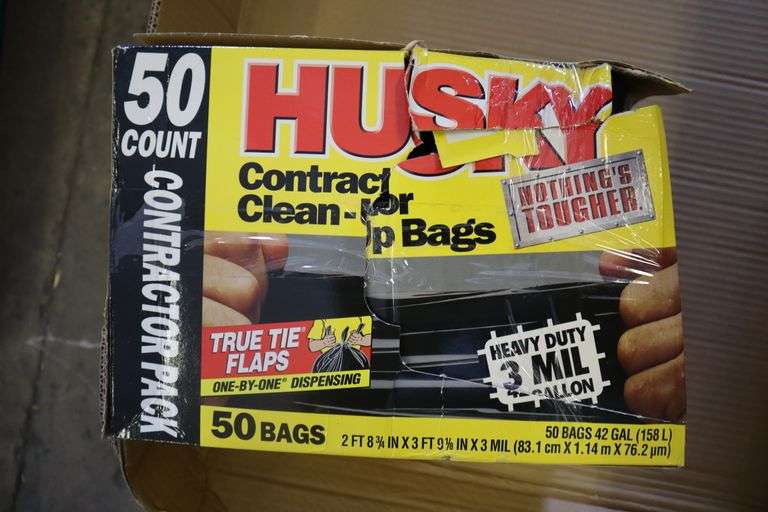 Husky 50 count contractor pack 3 mil 42 gallon - Matthews Auctioneers