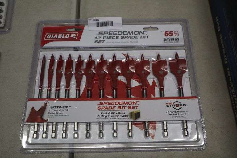 Diablo speedemon 12 pc spade bit set - Matthews Auctioneers